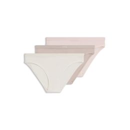 Slip BOSS "3P BRIEF", Damen, Gr. XL, 3 Stk., bunt (open miscellaneous 965), Jersey, Obermaterial: 90% Baumwolle, 10% Elasthan, k&ouml;rpernah, Unterhosen Slip, mit elastischen Logobund