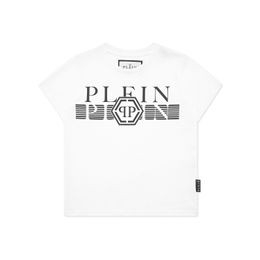 T-Shirt Philipp Plein "T-Shirt Rundhalsausschnitt Ss", Jungen, Gr. 10, 01, wei&szlig;, Obermaterial: 100% Baumwolle, Shirts T-Shirt