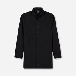 Langarmhemd OLYMP "Luxor", Herren, Gr. 41, N-Gr, schwarz, Web, Obermaterial: 100% Baumwolle, normal, 2-Knopf-Manschette, Hemden, Businesshemd, unifarben, modern fit, Royal-Kentkragen