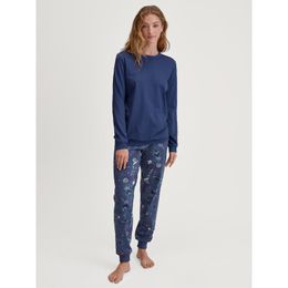 Calida Schlafanzug &raquo;Mystic Nights&laquo; 2 tlg. Elastischer Hosenbund cobalt blue L (48/50) L (48/50) Damen-Pyjama