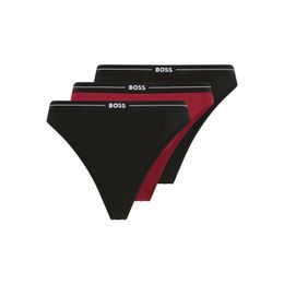 BOSS Damen String "3P THONG", Gr. XXLopen miscellaneous 966, Jersey, Obermaterial: 90% Baumwolle, 10% Elasthan, Unterhosen, mit BOSS Logobund