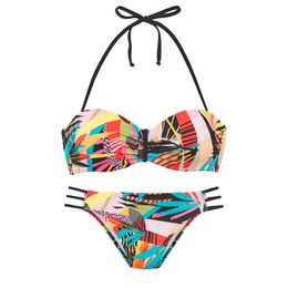 Bruno Banani Damen B&uuml;gel-Bandeau-Bikini &raquo;Onyx&laquo; Set, mit kontrastfarbigen Details bunt 36, Cup E