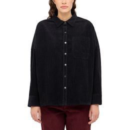 Langarmbluse Mustang "Damen Style Ruby", Damen, Gr. 38, schwarz 4185, Twill, 100% Baumwolle, oversize, Blusen