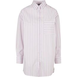 Urban Classics Klassische Bluse »Damen Ladies Oversized Stripe Shirt« white/lilac XS XS Elegante Blusen für Business und Freizeit