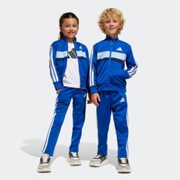 Trainingsanzug adidas Sportswear "LK 3S TIB TS", Jungen, Gr. 110, blau (royal blau, weiß, glow blau), Obermaterial: 100% Polyester, Sportanzüge Trainingsanzug