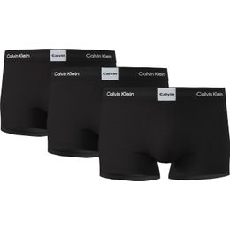 Trunk "LOW RISE TRUNK 3PK", Damen, Gr. M (50), 3 Stk., schwarz, Jersey, Obermaterial: 95% Baumwolle, 5% Elasthan, Calvin Klein Underwear, unifarben, k&ouml;rpernah, Unterhosen, Mit elastischem Bund