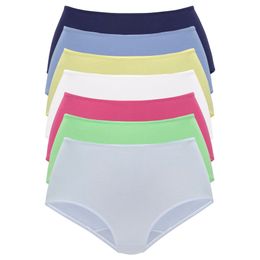 Taillenslip Vivance, Damen, Gr. 32/34, bunt (hellblau, hellgr&uuml;n, pink, wei&szlig;, gelb, blau, dunkelblau), Single Jersey, Obermaterial: 95% Baumwolle, 5% Elasthan, unifarben, bequem, Unterhosen Taillenslip, in frischen und gedeckten Farben