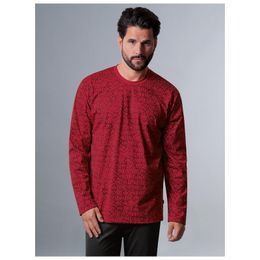 TRIGEMA Schlafanzug »Schlafanzug Oberteil Langarm mit Smiley-Muster« 1 tlg. rubin XL XL DELUXE-Single-Jersey