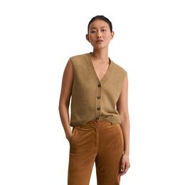 Marc O'Polo Strickweste MARC O'POLO "aus softem Schurwolle-Mix", Damen, Gr. XS, salted caramel, Obermaterial: 75% Schurwolle, 25% Polyamid, unifarben, relaxed fit, V-Ausschnitt, Westen Strickweste