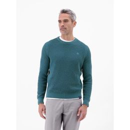 Lerros Strickpullover »Herren Crewneck-Stricker in Strukturqualität« SWEDISH BLUE M M Fein-gerippte, weiche Struktur