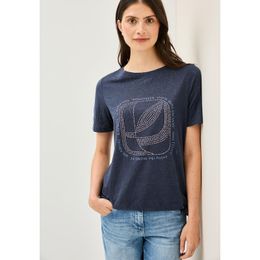 Cecil T-Shirt mit Schmucksteinen urban navy L (42) L (42) Kurzarmshirt von STREET ONE