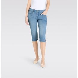 MAC Damen MAC Caprijeans &raquo;CAPRI&laquo; Eingelegte Zierfalten am Saum blau 40, L&auml;nge 19