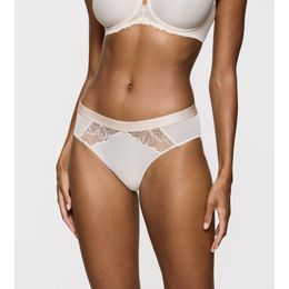 Tai-Slip Triumph "Wild Azalea Florale", Damen, Gr. 38, beige (naturel), Microtouch, Obermaterial: 82% Polyamid, 18% Elasthan, körpernah, Unterhosen, Spitze, elastisch, Satin-Einfassung
