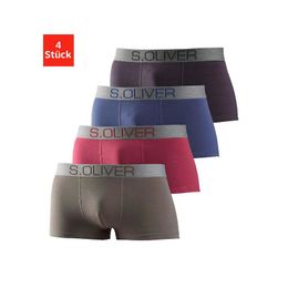 s.Oliver Hipster Packung, 4 Stk. knapp sitzende Boxershorts f&uuml;r Herren aus Baumwoll-Mix khaki, bordeaux, marine, anthrazit S - 4 Stk. 4 Stk. S...