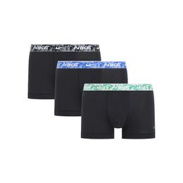 NIKE UNDERWEAR Trunk &raquo;TRUNK 3PK&laquo; Packung, 3er, 3 Stk. mit farbigem NIKE Logo-Elastikbund U9L BLK - STDM GRN/PLS/BLK CONS CFT WB M (48) - 3 Stk. 3...