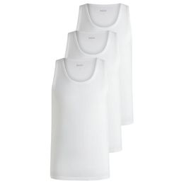 BOSS Unterhemd &raquo;Tank Top 3P CO&laquo; Packung, 3 Stk. mit Rippb&uuml;ndchen white100 S - 3 Stk. 3 Stk. S Baumwollunterhemden im Dreierpack von BOSS