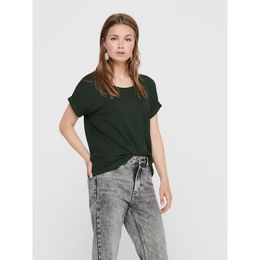 Only Damen Only T-Shirt &raquo;ONLMOSTER &ndash; T-Shirt mit melierter Optik und elastischem Material&laquo; meliert, casual, l&auml;ssig geschnitten, Viskosemischung, 