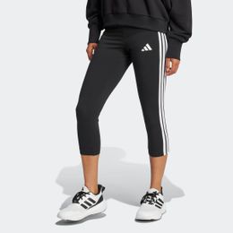 Leggings adidas Sportswear "W 3S 34 LEG", Damen, Gr. L, N-Gr, schwarz, Obermaterial: 93% Baumwolle, 7% Elasthan, 7/8-L&auml;nge, Hosen Leggings