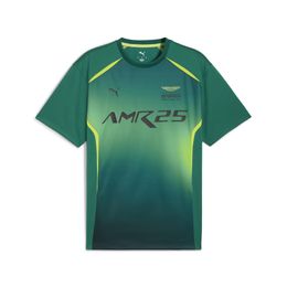 T-Shirt Puma "Puma x ASTON MARTIN ARAMCO F1 TEAM Lifestyle Trikot Herren", Damen, Gr. L, gr&uuml;n lux, Obermaterial: 100% Polyester; Kragen: 2% Elasthan, 98% Polyester; Seitenpartie: 100% Polyester, bedruckt, relaxed fit, Rundhals, Shirts T-Shirt