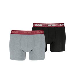 Puma Boxershorts »MEN CHROMATIC WAISTBAND BOXERS 2P« 2er Pack, elastischer Logobund, ohne Eingriff Grey / Black / Burgundy XXL XXL Herren-Boxer von...
