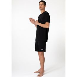 Fila Schlafanzug »MAN JERSEY PYJAMAS« 2 tlg. T-Shirt und kurze Hose mit Gummizug BLACK XXL XXL Herren Pyjama von Fila