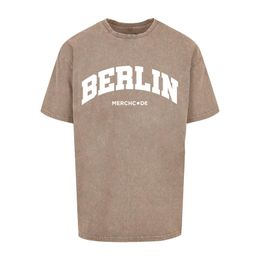 Merchcode T-Shirt &raquo;Herren Berlin Wording - Acid Washed Oversize Tee&laquo; 1 Stk. tlg. darkkhaki M M Vielseitige T-Shirts f&uuml;r jeden Anlass