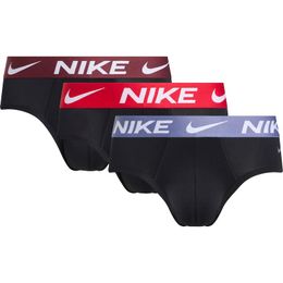 NIKE UNDERWEAR Hipster &raquo;HIP BRIEF 3PK&laquo; Packung, 3er, 3 Stk. mit NIKE Logo-Elastikbund BLK WRLD INDG/UNI RED/DRK TM RED WB XXL - 3 Stk. 3 Stk. XXL...