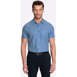 Kurzarmhemd Marco Donati, Herren, Gr. 43/44, Normalgr&ouml;&szlig;en, himmelblau, gestreift, 100% Baumwolle, gemustert, gestreift, kariert, klassisch, Hemden