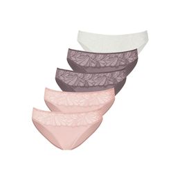 Bikinislip Vivance, Damen, Gr. 44/46, rosa (ros&eacute;, taupe, creme), Obermaterial: 95% Baumwolle, 5% Elasthan. Spitze: 90% Polyamid, 10% Elasthan, unifarben, k&ouml;rpernah, Unterhosen, aus elastischer Baumwoll-Qualit&auml;t