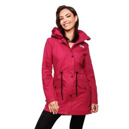 Outdoorjacke Navahoo "Deike", Damen, Gr. S (36), pink (fuchsia), Oberstoff: 50% Polyurethan, 50% Polyester. Futter: 100% Polyester. &Auml;rmelfutter: 100% Polyester, tailliert Po-bedeckend, &Auml;rmel ohne &Auml;rmelschlitz normaler Saum mit Druckknopf, Jacken Outdoorjacke, modischer Damen Outdoor Regenmantel
