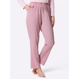 wäschepur Pyjamahose WÄSCHEPUR, Damen, Gr. 40/42, Normalgrößen, rosé, 100% Baumwolle, unifarben, Hosen Pyjamahose