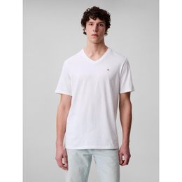 Calvin Klein Jeans T-Shirt &raquo;SS SMOOTH CTTN SOLID VNECK TEE&laquo; mit Logostickerei Brilliant White XXL XXL T-Shirt von CALVIN KLEIN