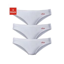 Bikinislip s.Oliver, Damen, Gr. 44/46 (XL), wei&szlig;, Jersey, Obermaterial: 90% Baumwolle, 10% Elasthan (LYCRA), unifarben, k&ouml;rpernah, Unterhosen, aus elastischer Baumwoll-Qualit&auml;t