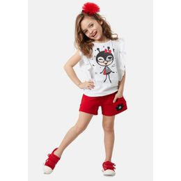 Hausanzug DENOKIDS "Bug Love", Jungen, Gr. 122, wei&szlig;, 95% Baumwolle, 5% Elasthan, bedruckt, regular fit, R&uuml;schen, Homewear-Sets Hausanzug, mit Marienk&auml;fer-Print