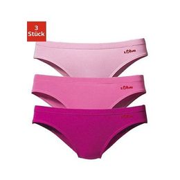 Bikinislip s.Oliver, Damen, Gr. 40/42 (L), rosa (rosa, pink), Jersey, Obermaterial: 90% Baumwolle, 10% Elasthan (LYCRA), unifarben, körpernah, Unterhosen, aus elastischer Baumwoll-Qualität