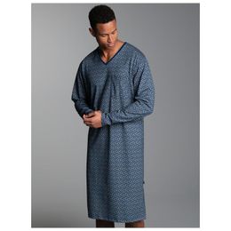 TRIGEMA Pyjama &raquo;Nachthemd mit Allover-Bl&auml;tter-Muster&laquo; 1 tlg. night-blue L L DELUXE-Single-Jersey