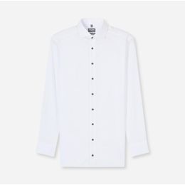Langarmhemd OLYMP "Luxor", Herren, Gr. 40, N-Gr, wei&szlig;, Web, Obermaterial: 100% Baumwolle, normal, 2-Knopf-Manschette, Hemden, Businesshemd, unifarben, modern fit, Royal-Kentkragen