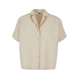 Urban Classics Klassische Bluse »Damen Ladies Linen Mixed Resort Shirt« softseagrass L L Kurzärmelige Hemden für Freizeit und Büro