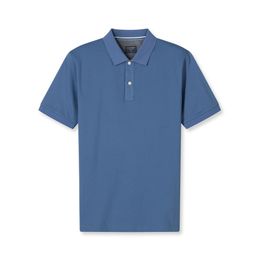 Poloshirt OLYMP "Casual", Herren, Gr. M, blau (rauchblau), Piqué, Obermaterial: 100% Baumwolle, Shirts