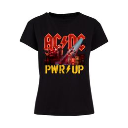 T-Shirt Merchcode "Merchcode Damen Ladies ACDC - PWRUP Stage Lights Box Tee", Damen, Gr. M, schwarz, 100% Baumwolle, bedruckt, normal, Rundhals, Shirts T-Shirt