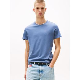 Tommy Jeans Damen T-Shirt &raquo;TJM ESSENTIAL SOLID TEE&laquo; mit Rundhalsausschnitt und dezenter Logo-Flag blau XXL