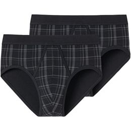 Schiesser Slip &raquo;Original Classics&laquo; 2er-Pack, mit kontrastfarbenem Karomuster 000-schwarz 5 5 Herren-Sportslips von Schiesser