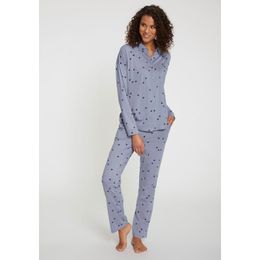 Vivance Dreams Damen Pyjama 2 tlg. in klassischem Schnitt blau 32/34