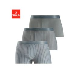 s.Oliver Boxer &raquo;Boxershorts f&uuml;r Herren&laquo; Packung, 3 Stk. in Streifen und Uni aus Baumwoll-Mix salbei-gestreift / hellsalbei-gestreift / salbei-uni S...
