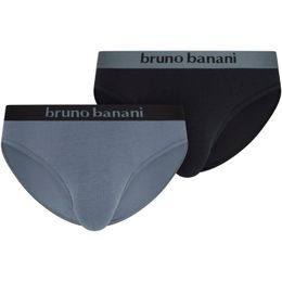 Slip Bruno Banani "Flowing", Kinder, Gr. XXL, schwarz (mondgrau, schwarz), Obermaterial: 93% Baumwolle, 7% Elasthan, unifarben mit Farbeinsatz, eng, Unterhosen Slip, mit Logobund