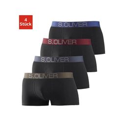 s.Oliver Herren s.Oliver Hipster Packung, 4 Stk. knapp sitzende Boxershorts f&uuml;r Herren aus Baumwoll-Mix bunt S, 4 Stk.