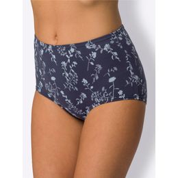 Taillenslip, Damen, Gr. 56/58, 3 Stk., blau (wei&szlig;, marine, eisblau), 95% Baumwolle, 5% Elasthan, Unterhosen Taillenslip