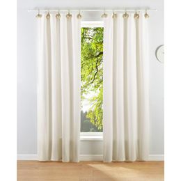 LeGer Home by Lena Gercke Gardine &raquo;Jada&laquo; Schlaufen 1 Stk. tlg. blickdicht, Bio-Baumwolle, gewebt, verschiedene Gr&ouml;&szlig;en creme-wei&szlig; Obermaterial: 100%...