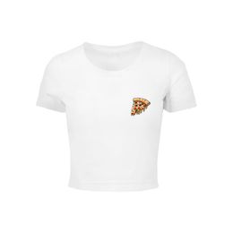 Merchcode T-Shirt &raquo;Damen Ladies Pizza Comic Cropped Tee&laquo; 1 Stk. white L L Modische gek&uuml;rzte T-Shirts f&uuml;r trendige Looks