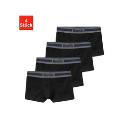 Boxer Bench. "Boxershorts f&uuml;r Jungen", Jungen, Gr. 182, 4 Stk., grau (schwarz, anthrazit, meliert), Jersey, Obermaterial: 95% Baumwolle, 5% Elasthan, unifarben, k&ouml;rpernah, Unterhosen Unterhose Boxershort Unterw&auml;sche, mit Overlock-N&auml;hten vorn